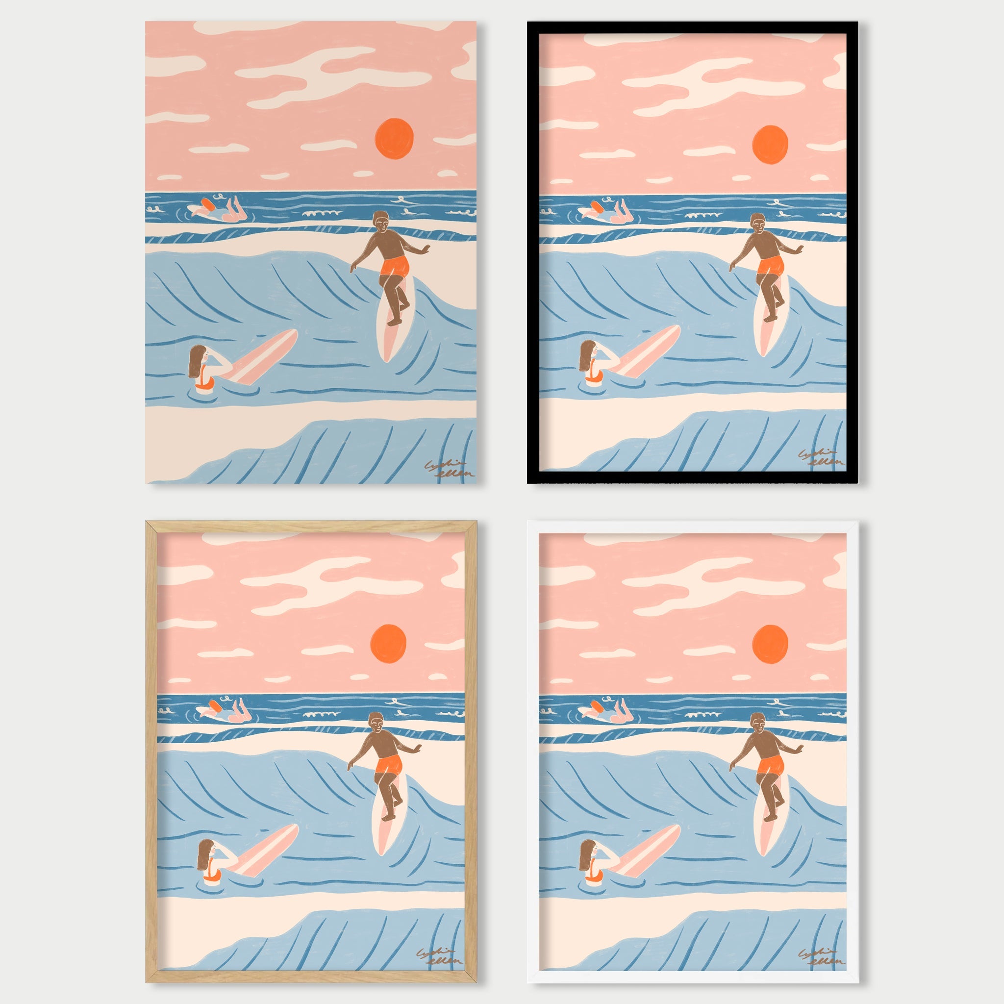 Surfs Up Australian Beach Art Poster – Posteroo